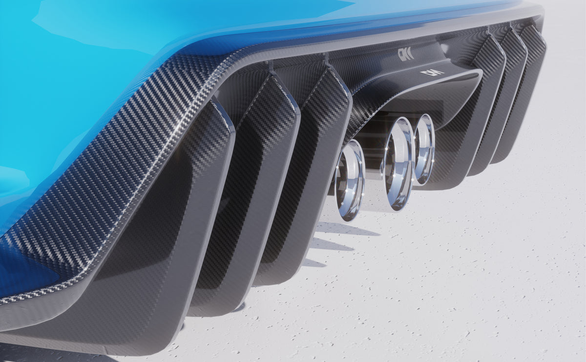 CIVIC TYPE-R FL5 DRY CARBON REAR DIFFUSER – DARK MATTER CARBON